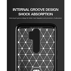 EUAGVQY for Xiaomi Redmi Note 8 Pro Case Carbon Fiber Soft TPU Anti-Slip Durable Lightweight Protective Phone Cover for Redmi Note 8 Pro,Black
