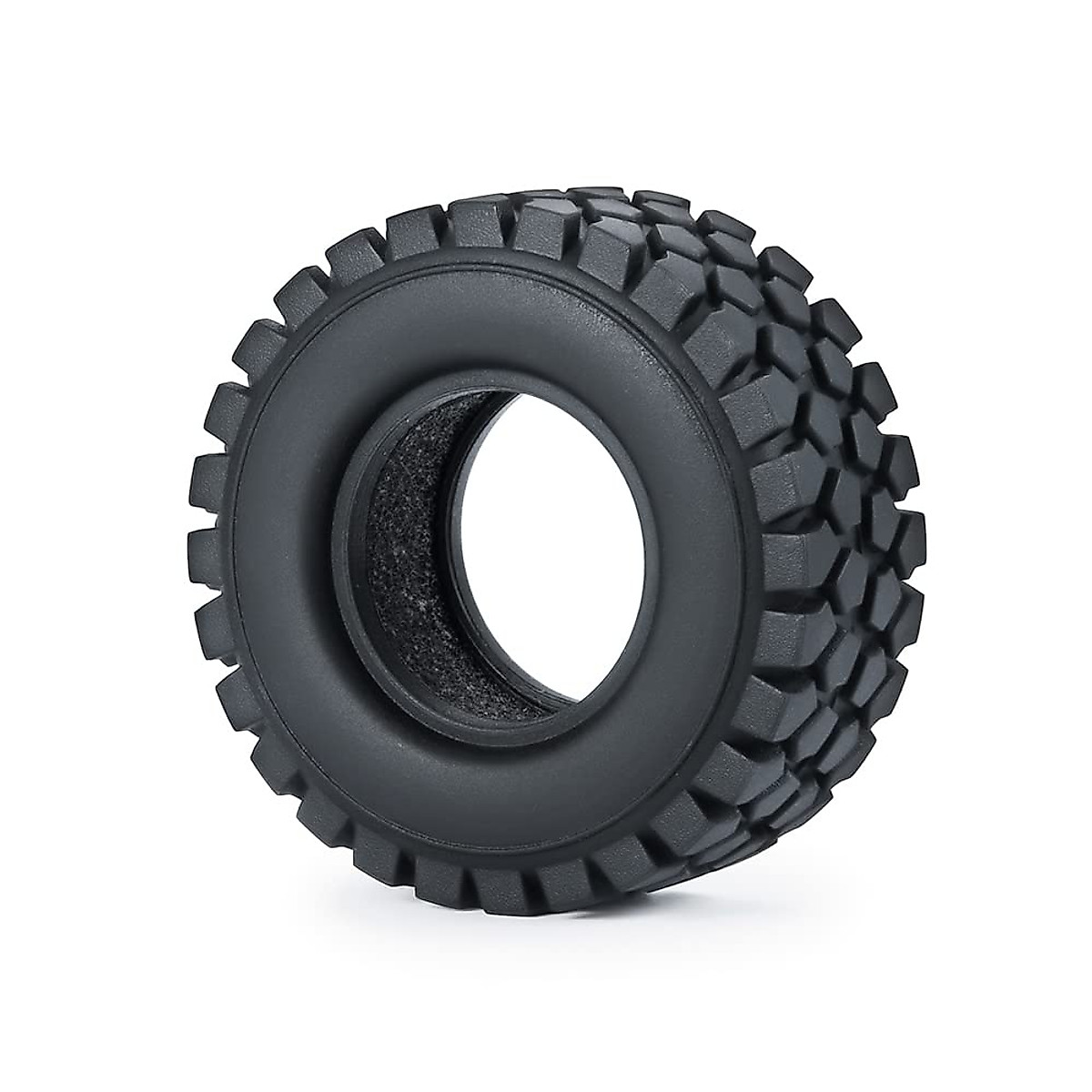 RCLIONS 4pcs Rubber Micro 1" RC Wheel Tyres Tires with Foam Insert for All 1/24 Axial SCX24 AXI00001,AXI00002,AXI90081 Deadbolt RC Crawler Truck Car (50mm)
