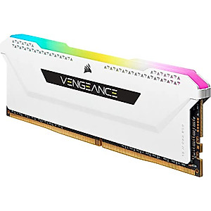 Corsair Vengeance RGB Pro 16GB (2x8GB) DDR4 3600 (PC4-28800) C18 1.35V Desktop Memory - White (CMH16GX4M2D3600C18W)