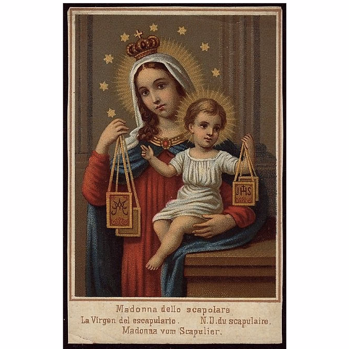 925 STERLING SILVER CARMEL SCAPULAR MEDAL (OUR LADY OF MOUNT CARMEL - VIRGIN OF CARMEL) - 100% MADE IN ITALY