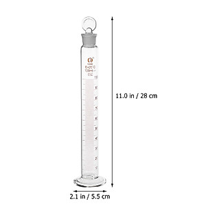 Baluue 5Pcs Glass Graduated Measuring Cylinder with Stopper Metric Scale Measuring Cup Conical Beaker Liquid Dispenser Experiment Tool for School Science 10/20/ 25/50/ 100ML