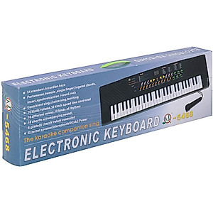 GOFLAME 54-Key Electronic Keyboard Piano with LED Digital Display, Portable Electronic Musical Instrument with Microphone & Adapter, Suitable for Kids and Beginners (Black)