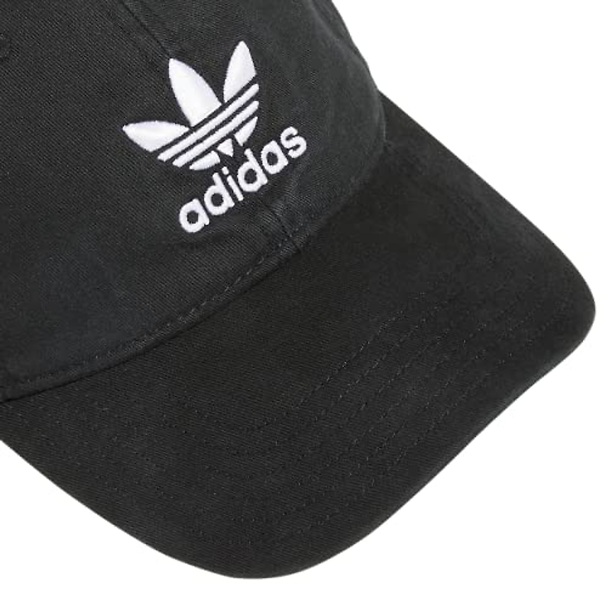adidas Originals mens Fit Hat Men s originals relaxed strapback cap, Black/White, One Size US