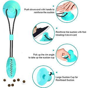 PrimePetPlay Suction Cup Dog Chew Toy - Bite Resistant and Durable - Perfect for Aggressive Chewers - Dental Health and Interactive Play, Sky Blue