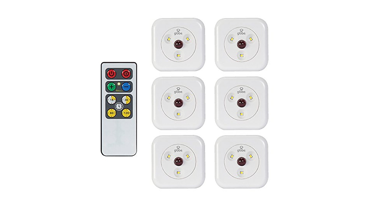 LED Under Cabinet Slim Puck Light 6-Pack with Remote