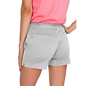 Three Sixty Six Womens Golf Shorts 4 ½ Inch Inseam - Quick Dry Active Shorts with Pockets, Athletic and Breathable Silver Grey