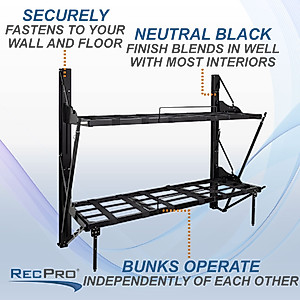 RecPro Double Folding RV Bunk Bed with Safety Rail (Without Mattress)
