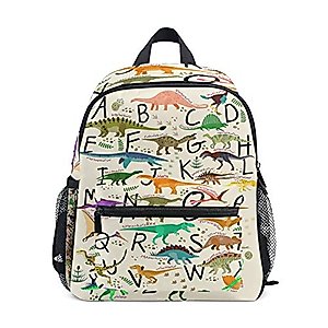 Cute Alphabet Dinosaur Toddler Backpack for Kids Boys Girls Childish Dino Kid's Backpack Preschool School Children Bag Bookbag Nursery Junior Primary Student Travel Bag Schoolbag for Junior Primary