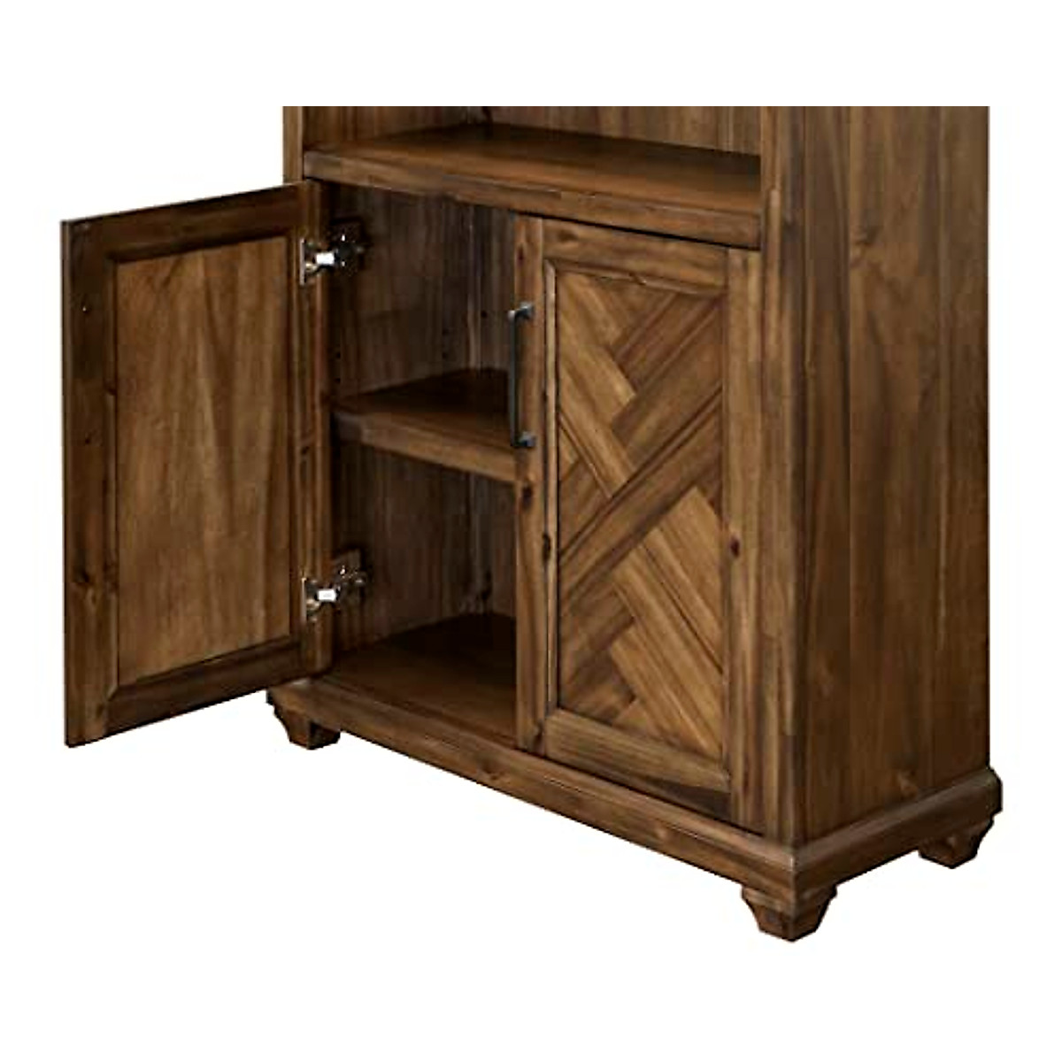 Martin Furniture Traditional Wood Doors, Office Shelving, Storage Cabinet, Fully Assembled, Brown Bookcase