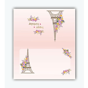 Stonehhouse Collection | Eiffle Tower Themed Birthday Table Tents | Paris Party Place Card Holders | Paris Celebration | 25 Count (Eiffle Tower)
