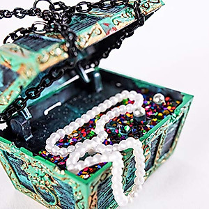 Penn-Plax Aquarium Decoration with Moving Treasure Chest, Floating Diver, and Bubble Action 4 Inches High