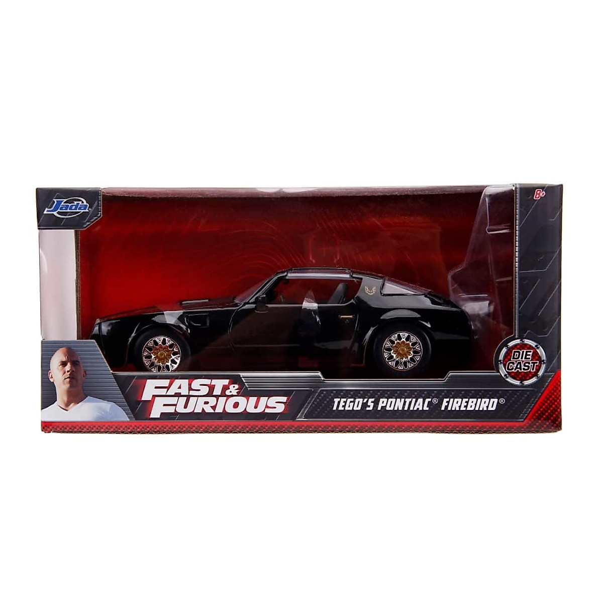 Jada Toys Fast & Furious 1:24 1977 Pontiac Firebird Die-cast Car, Toys for Kids and Adults, Black
