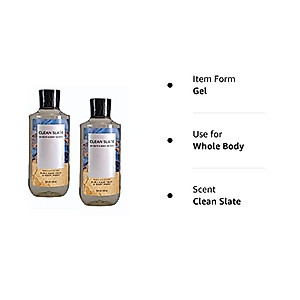 Bath and Body Works For Men Clean Slate 3-in-1 Hair, Face & Body Wash - Value Pack lot of 2 - Full Size (Clean Slate)
