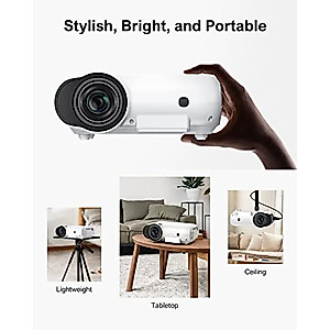 Movie Projector for Indoor, Native 1080P Projector with 10,000 lumens, ULTIMEA Home Projector Reduced 60% Noise, Bluetooth Projector Compatible with TV Stick/Laptop/HDMI/USB for Home Theater