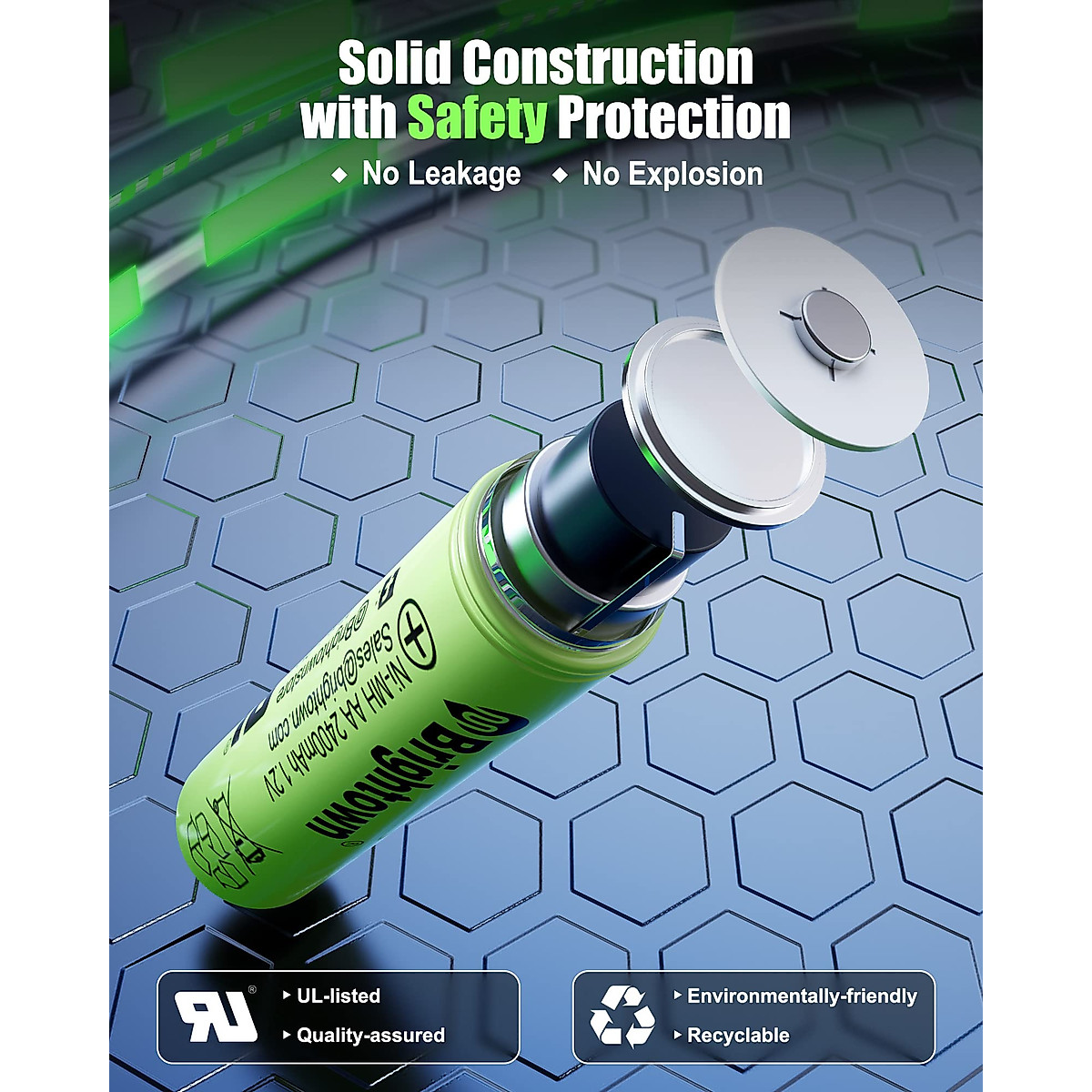 12-Pack Rechargeable AA Batteries Pre-Charged