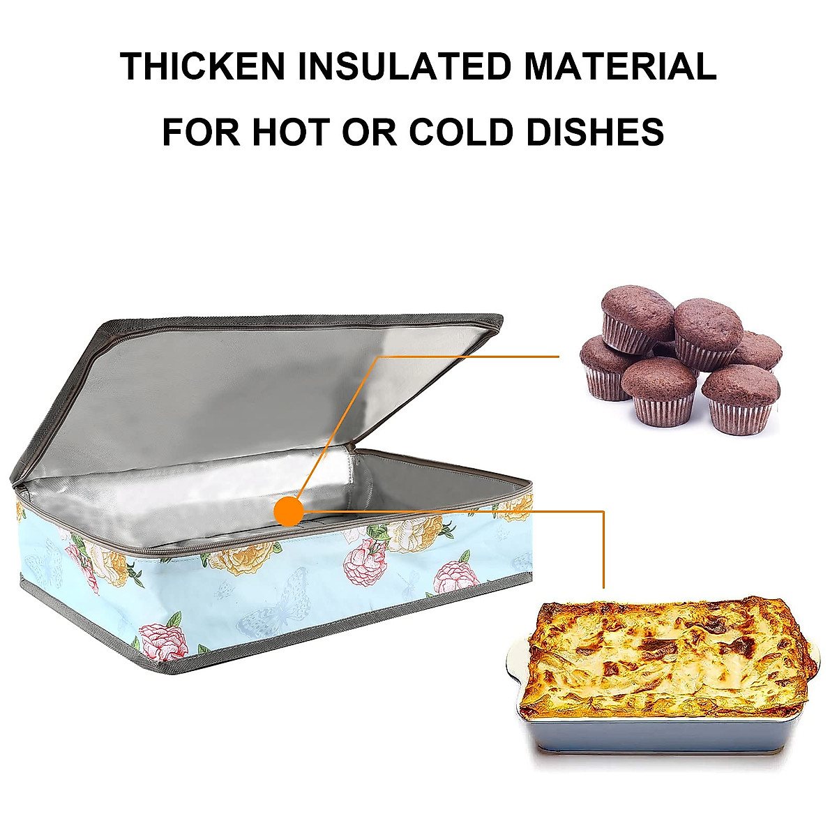 QEES Casserole Carrier For Hot or Cold Food,Casserole Carrier,Pie Carrier,Casserole Dish With Lid and Carrying Case,Insulated Casserole Food Carrier For Travel Party Picnic,Pioneer Woman Dish Carrier