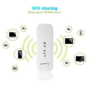 TOPINCN 4G LTE USB WiFi USB Network Adapter Portable WiFi for Laptop Desktop PC Computer, Wireless WiFi Signal Receiver Modem Stick Mini Hotspot (with WiFi)