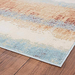 LUXE WEAVERS Aquabury Rustic Distressed Indoor/Outdoor 7654 Multi 5x7 Abstract Area Rug