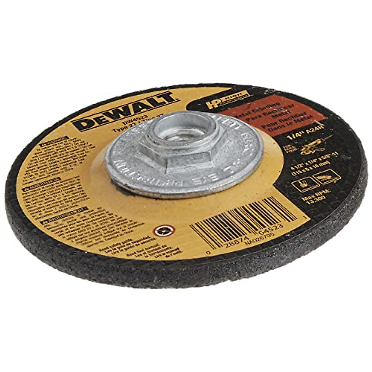 DEWALT Grinding Wheel, General Purpose for Metal, 4-1/2-Inch x 1/4-Inch x 5/8-Inch (DW4523)
