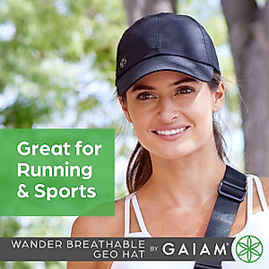 Gaiam Wander Breathable Geo Gray Hat - Cute Women's Baseball Hat for Summer, Lightweight, Adjustable Strap, Moisture-Absorbing Sweatband for Running & Hiking, 6-Panel Ball Cap for Women, Dusk