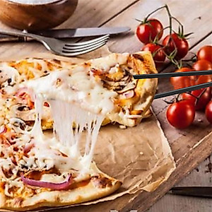 JEWOU 2 Pieces 11.8 Inch Silicone Trivet Tongs for Cooking Silicone Tongs Kitchen Utensils Heat Resistant Non-Stick Silicone Food Tongs Cooking Tongs BBQ Grilling Tongs (Black/Red)