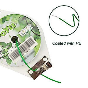 POYEE 328ft (100m) Garden Twist Tie, Green PE Plastic Coated Plant Twist Tie with Cutter for Gardening and Office Organization, Home 1 Pack