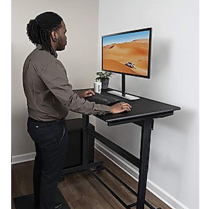 Stand Up Desk Store Rolling Adjustable Height Standing Desk Computer Workstation (Black, 48" Wide)