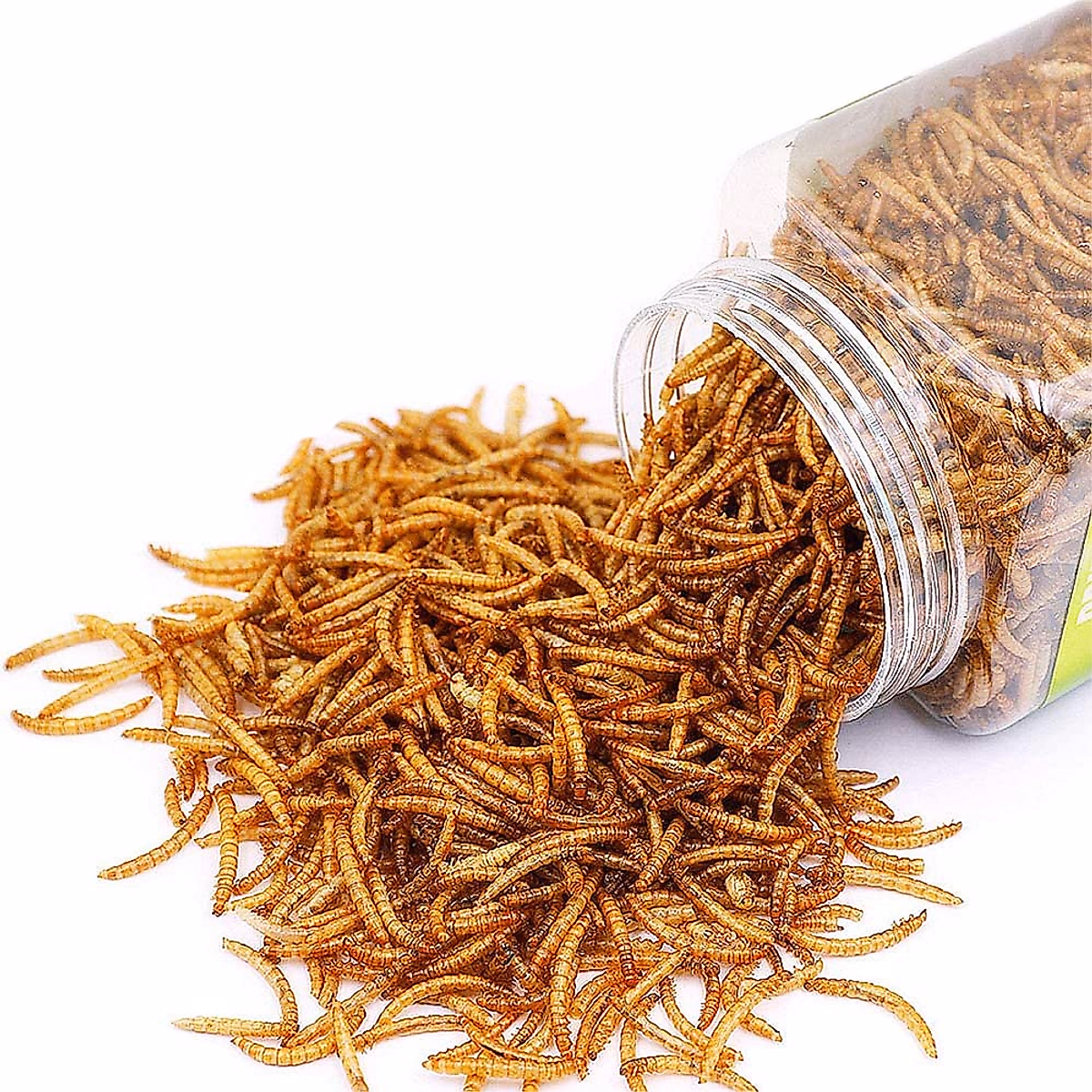 Reptile Food Dried Mealworms Pet Worms Food for Bearded Dragon, Lizard, Turtles, Chameleon, Monitor, Frog, Sugar Glider, Chickens, Birds, Hamsters and Hedgehogs (3.5 OZ)