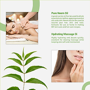Natural Riches Neem Oil for Skin Care Cold Pressed, 100% Pure. Great for Hair Care, Skin, Nails, Acne Anti-Aging Moisturizer - You can also use it on plants. 4 fl. oz.