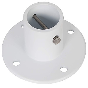 HECASA Deck Anchor Flange Cast Above Ground Pool Ladders Handrails or Slide - 1 7/8” Inch Diameter of 1.9" Aluminum White (1Pc)