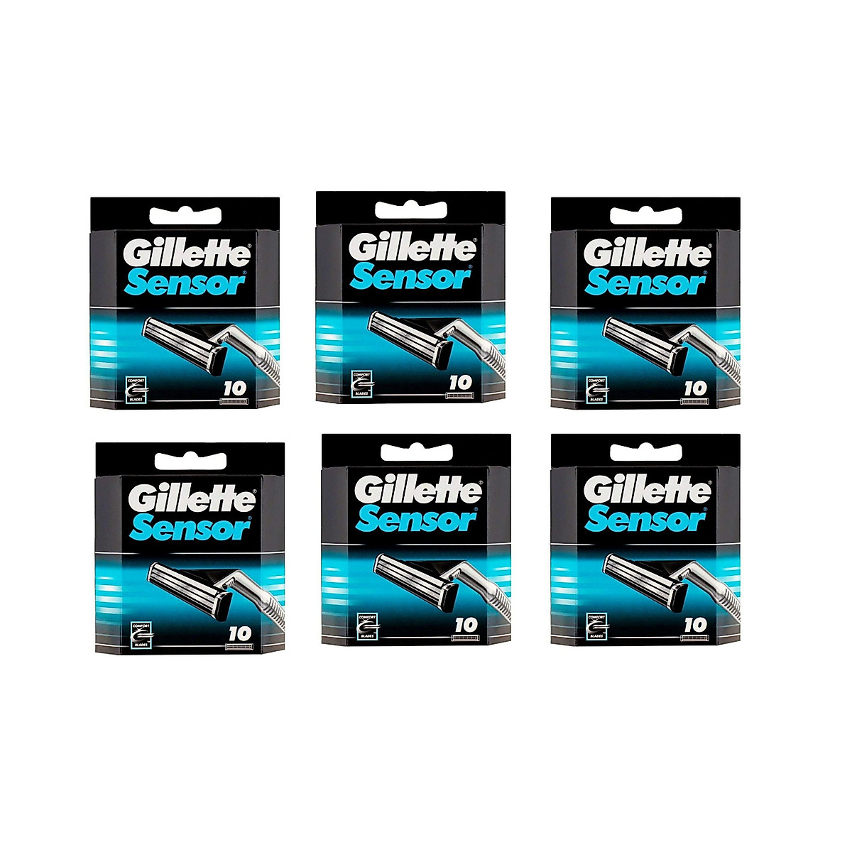 Gillette Mens Sensor Cartridges 10 Count (6 Pack)