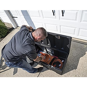 Buyers Products 1712240 Black Poly All-Purpose Storage Chest w/Hasp & Stainless Steel Hinge, 6.3 cu. ft, Made In The USA, Lightweight Storage, Dent-Resistant, Outdoor Storage Box