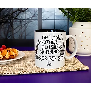 Disney Hocus Pocus "Makes Me Sick" Ceramic Mug | Large Coffee Cup For Tea, Espresso, Hot Chocolate | Holds 20 Ounces