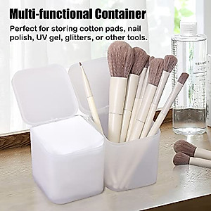 3 Pack Set Plastic Square Storage Bin-Cabinet,Cosmetic Storage Organizer Box,Cotton Pads Storage Box, Cotton Swabs Holder, Gift Box Clear Container fot Toiletries, Makeup,Hair Accessories,Crafts