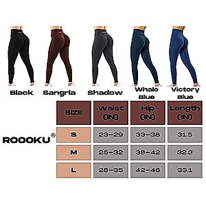 ROOOKU Uplift Squat Proof Workout Leggings for Women Anti-Ripped Scrunch Butt Lifting Gym Booty Seamless Yoga Pants (Black,S)
