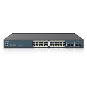 EnGenius Fit L2 Plus Managed 24-Port Gigabit PoE+ Switch | 240W Budget | 4 SFP Uplink Ports | 802.3at/af PoE+ Ready | 56 Gbps Switching Capacity [EWS7928P-FIT]