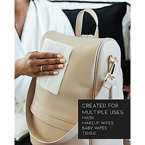 Mia + Sophia Set of 2 Baby Wipe Holder, Portable Reusable Wipes Pouch, Stylish Travel Wipes Case, Baby Wipes Dispenser, Wipes Stay Moist Longer, Attaches Easily with Included Wristlet