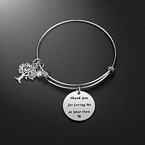 iJuqi Step Mom Bracelet Gifts - Mother's Day Gift for Step Mom From Daughter Son, Thank You for Loving Me As Your Own Stepmother Bracelet, Step Mom Christmas Gifts Birthday Gifts