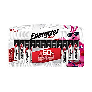 Energizer AA Batteries, Max Double A Battery Alkaline, 20 Count