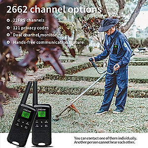 GOCOM G200 Family Radio Service (FRS) Walkie Talkies for Adults, Long Range Two Way Radios Rechargeable 22 CH NOAA VOX Scan Flashlight Frequency Range:462.55-462.725MHz,467.5625-467.7125MHz UHF