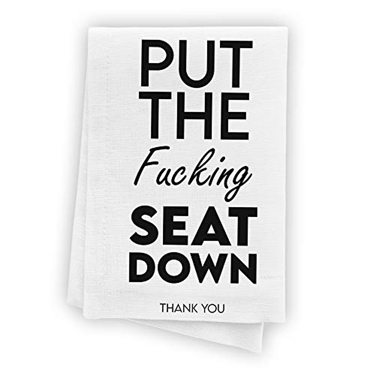 APRON DADDY Funny Bathroom Hand Towel - Put The Seat Down, Funny Bathroom Decoration Towels with Sayings, Guest Bathroom Housewarming Gifts for Her, 16 by 25 inch, 100% Cotton, Fun Towels