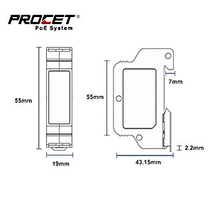 Procept 10KV Ethernet Surge Protector - Industrial Din Rail Gigabit Lightning Arrestor, PoE++ 120Wmax RJ45 Surge Protector, 1000Mbps Zinc Alloy -40℃ to 85℃, GDT Gas Discharge Tube