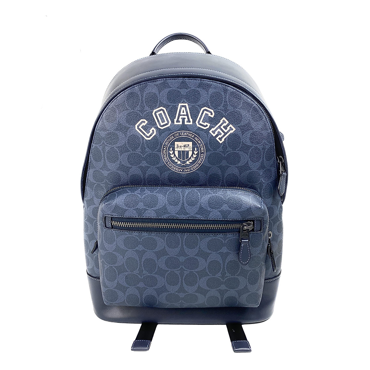 Coach West Backpack In Signature Canvas With Varsity Motif