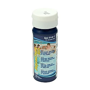 AquaChek SPA 6-in-1 Test Strips - Spa Test Strips for Total Bromine, Total Chlorine, Free Chlorine, pH, Total Alkalinity, and Total Hardness - Professional Water Quality Testing Kit (50 Strips)