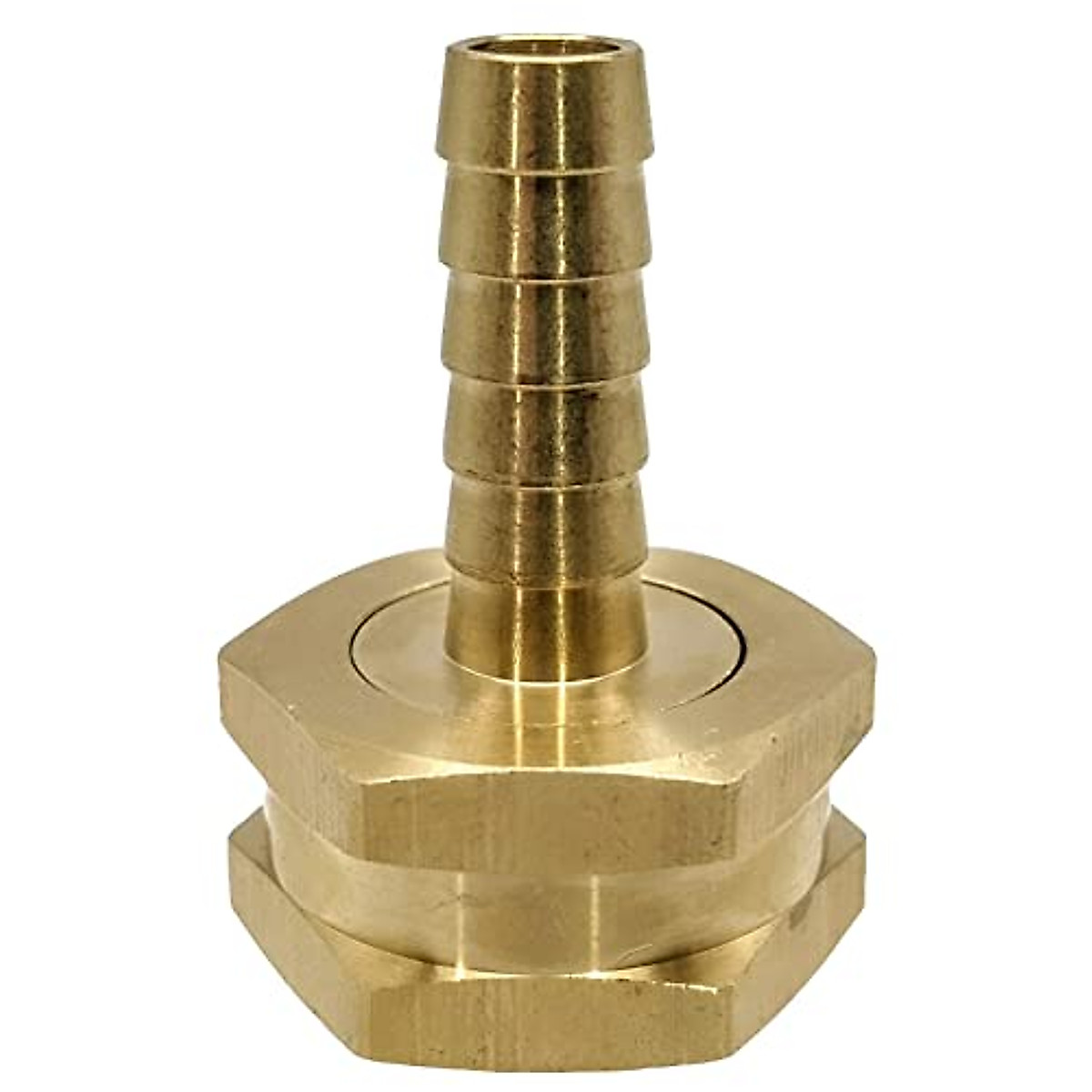 GRIDTECH Brass Garden Hose Adapter Swivel Fitting, 3/8” Barb and 3/4” GHT Female Connector, Heavy-Duty High-Pressure Support, Rust and Corrosion Resistant