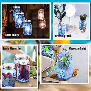 Pinkunn 12 Pcs Mason Jars with Lids 16 Oz Regular Mouth Pint Canning Jars Vintage Glass Jars Bulk Airtight Multifunction Mason Jars for Storage Canning Pickling Preserving Fermenting (Dark Blue)