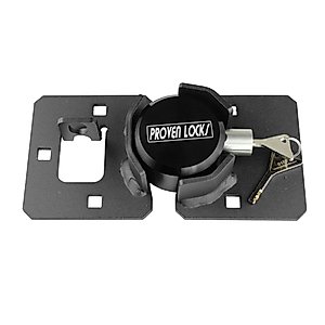 Proven Industries Puck Lock and Hasp Kit, Storage-Door Lock, Made in The USA, (Black)