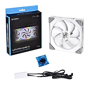 Lian Li UNI Fan SL140 Single Pack White Without Controller (Compatible with SL120 3 Pack or SL140 2 Pack only) (SL140-1 White Cooler)