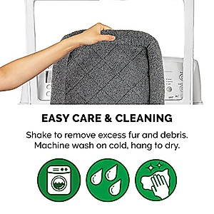 Furhaven Dog Bed for Small Dogs & Indoor Cats, 100% Washable, Sized to Fit Crates - Sherpa Fleece Bolster Crate Pad - Gray, Small