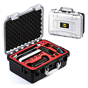 DEVASO Carrying Case for Nintendo Switch Travel Case, Professional Deluxe Waterproof Case Soft Lining Hard Case for Nintendo Switch OLED Model Console Pro Controller & Accessories (Black&White)